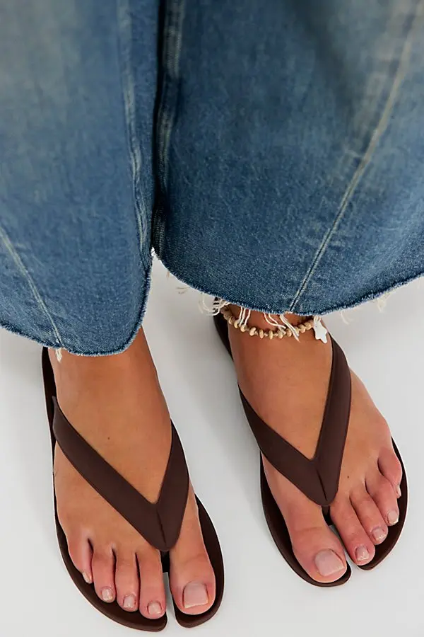 Jeffrey Campbell Perfect Stranger Thong Sandals - Brown Matte