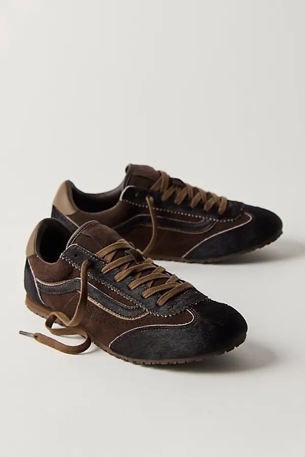 VANS Super Lowpro Textured Sneakers - Pony Hair Brown