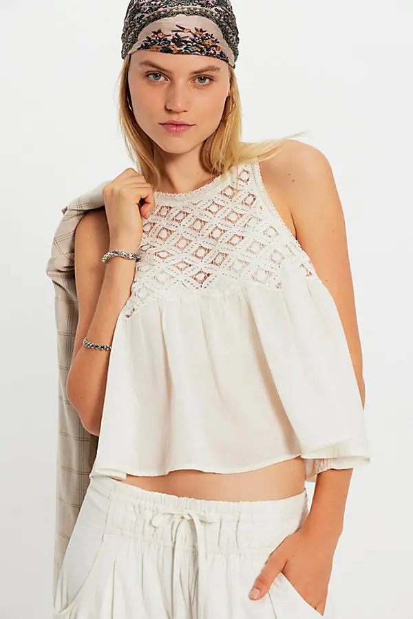 Free People Wandering Light Top - Whisper White