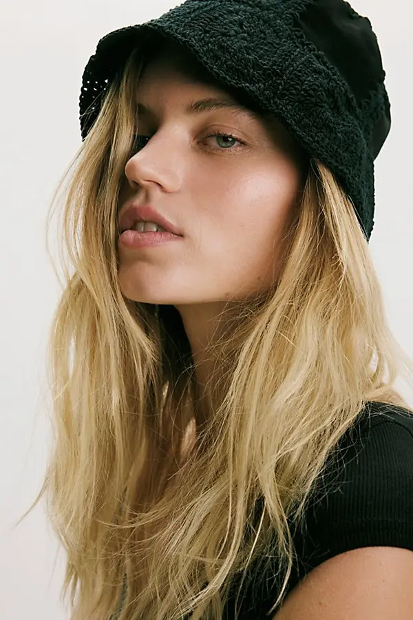 Free People Cameron Suede Bucket Hat - Black