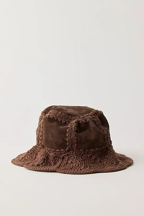 Free People Cameron Suede Bucket Hat - Brown