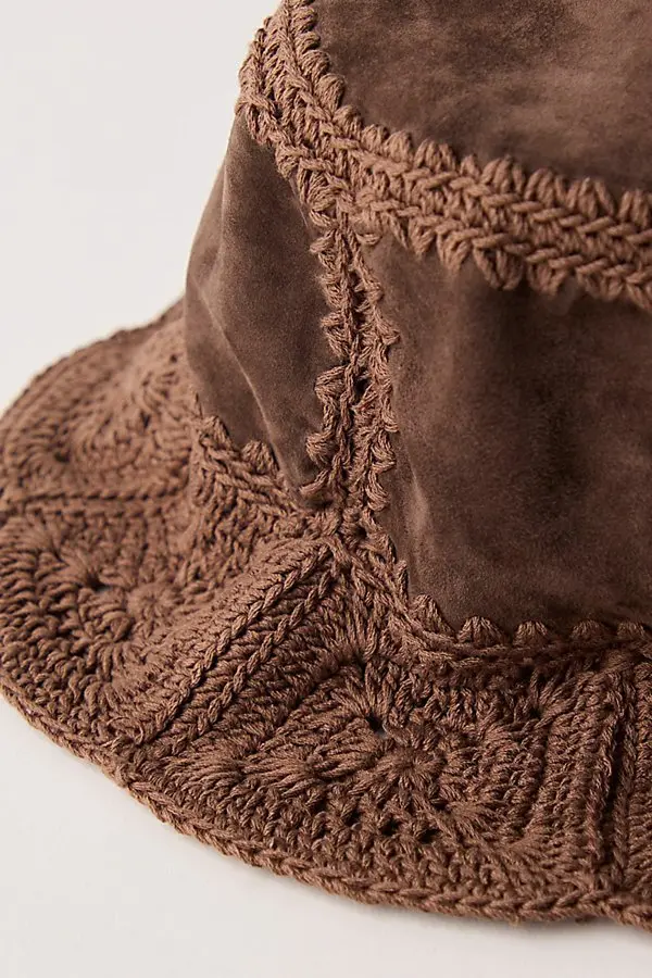 Free People Cameron Suede Bucket Hat - Brown