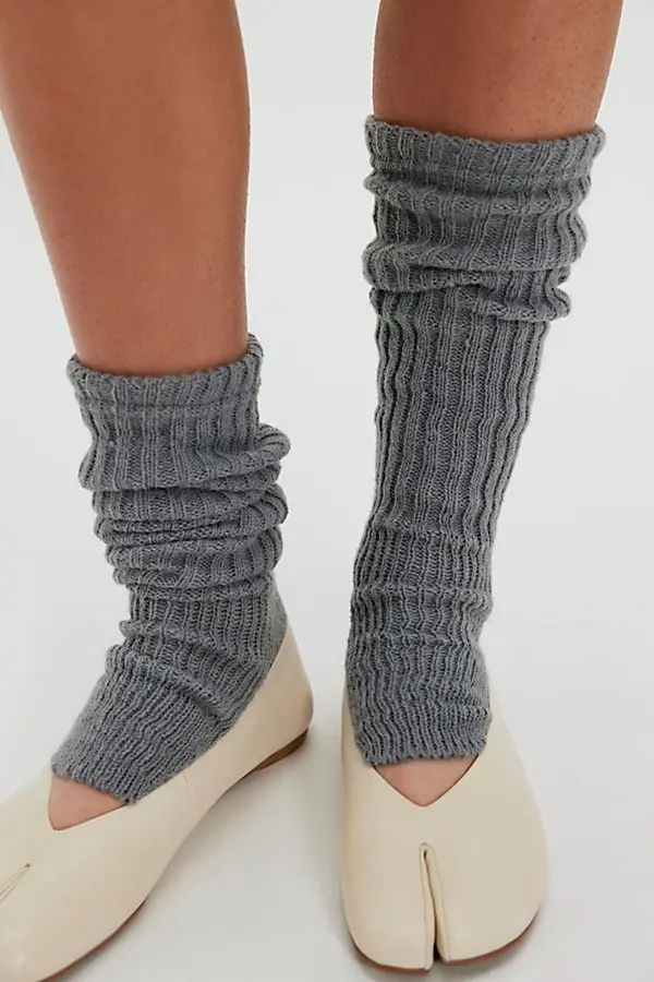 Free People Solid Everyday Legwarmers - Grey Marl
