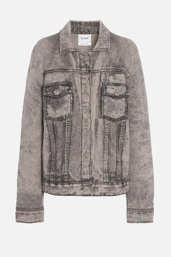 BARRIE Printed Denim Jacket - Grigio
