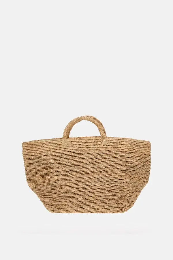 IBELIV Large Raffia Handbag - Beige