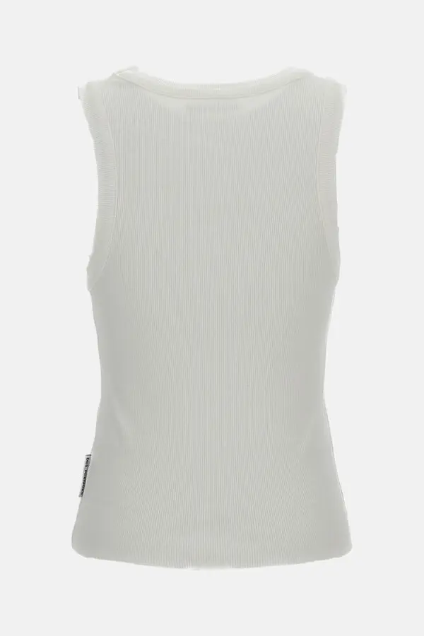 DES_PHEMMES Embellished Tank Top - White