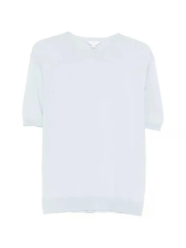 Malo Short-sleeve Knitted T-shirt - Blue
