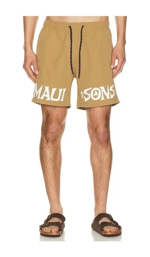 MAUI AND SONS Stone Swim Trunk - Brown