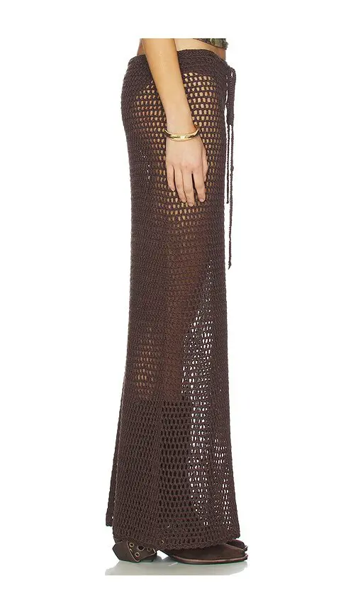 Superdown Open Crochet Knit Maxi Skirt