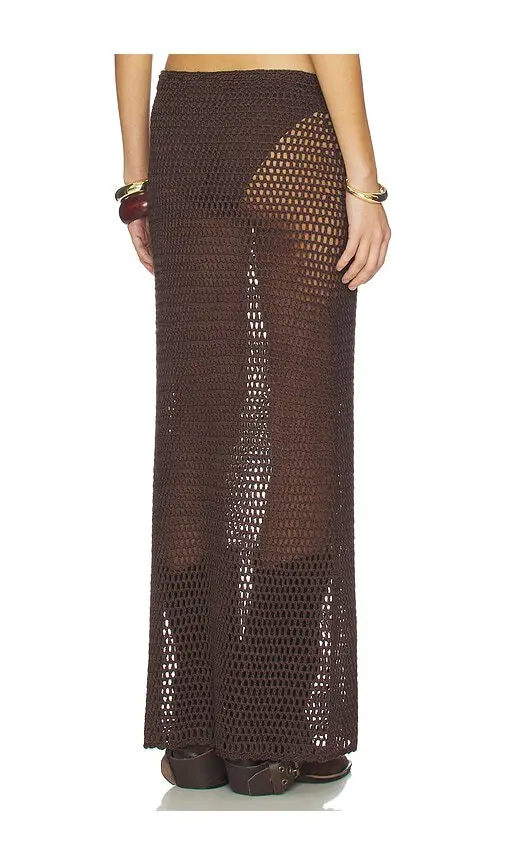 Superdown Open Crochet Knit Maxi Skirt