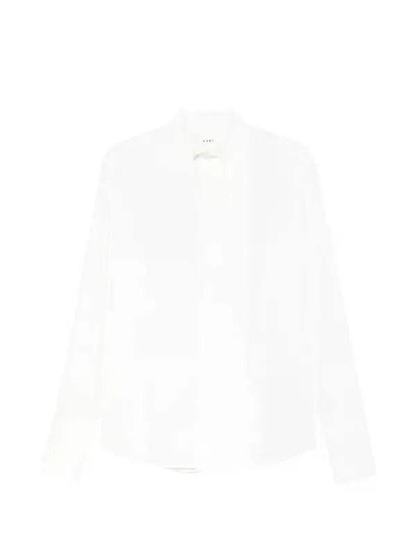 6397 Long-sleeve Pleated-detail Shirt - White