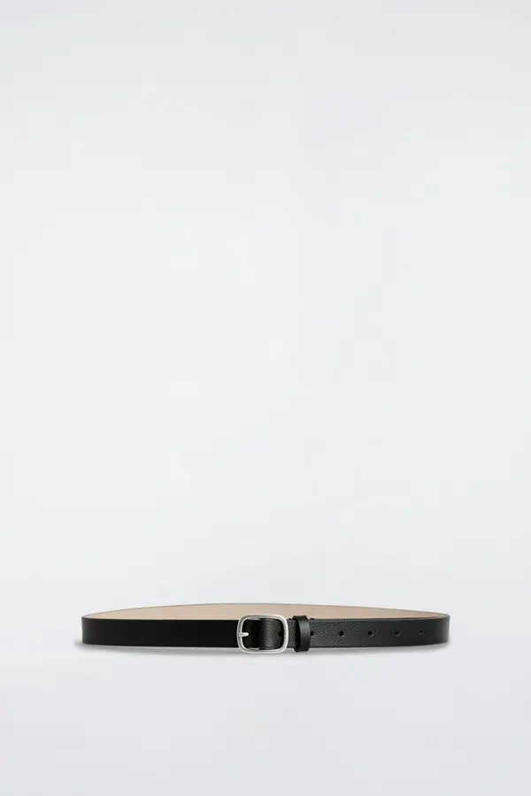 Cos Grained-leather Belt - Black