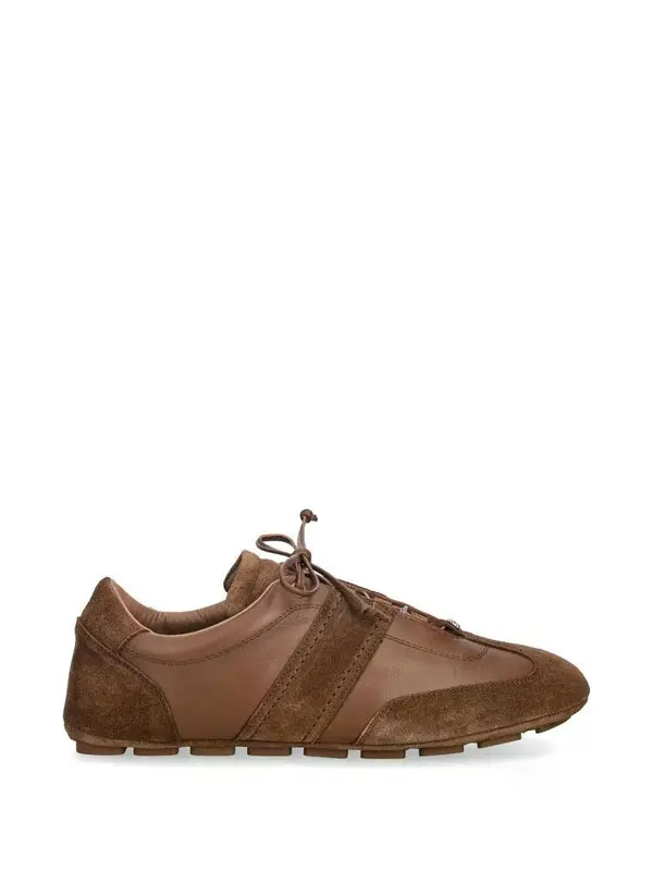 BOSS Roxanne Suede Panelled Sneakers - Brown