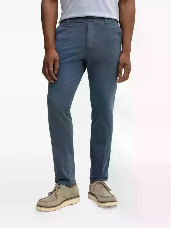 BOSS Straight-fit Cotton Trousers - Blue