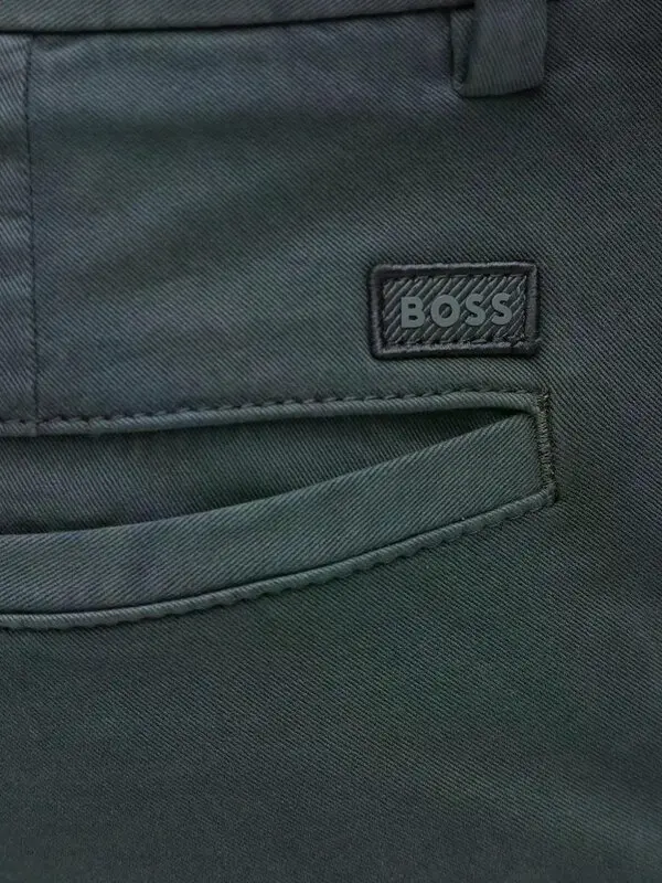 BOSS Straight-fit Cotton Trousers - Blue
