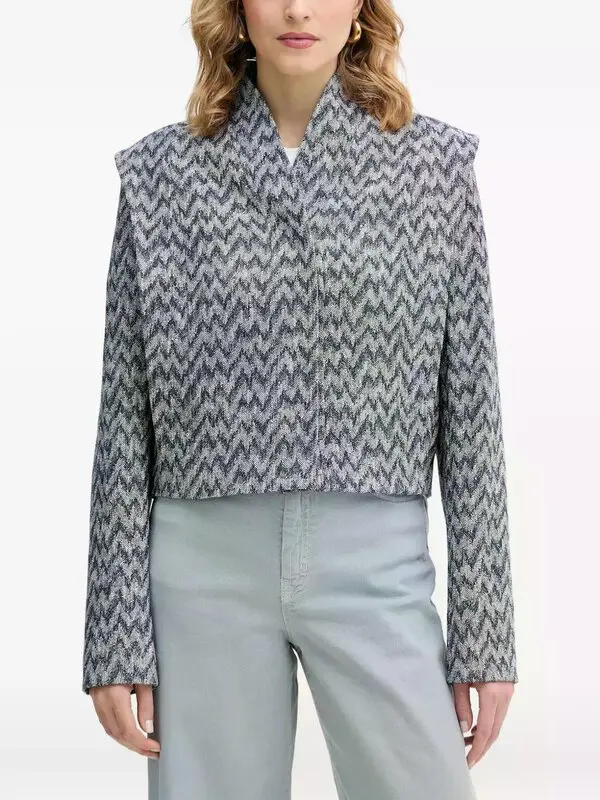 BOSS Jakelina Chevron Shoulder-pad Jacket - Blue