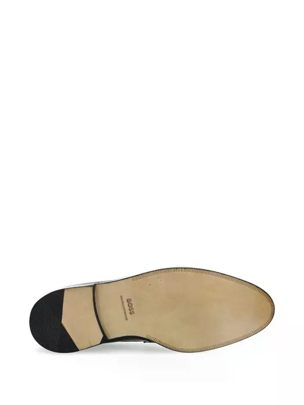 BOSS Metal-finish Leather Loafers