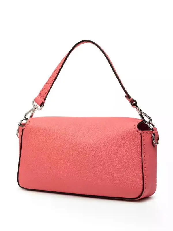 Fendi 2000-2010 Leather Selleria Baguette Satchel - Pink