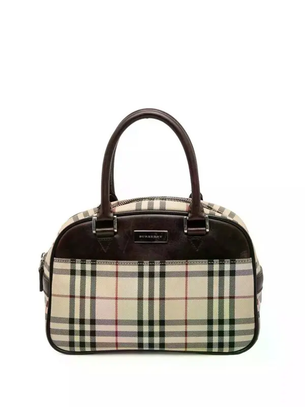 Burberry House Check Canvas Handbag - Brown