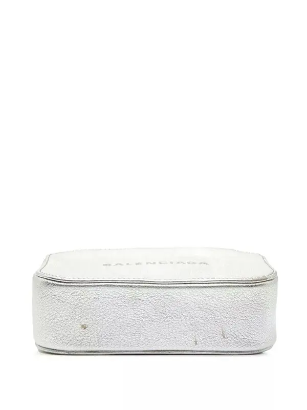 Balenciaga Xs Metallic Leather Everyday Camera Bag - Silver