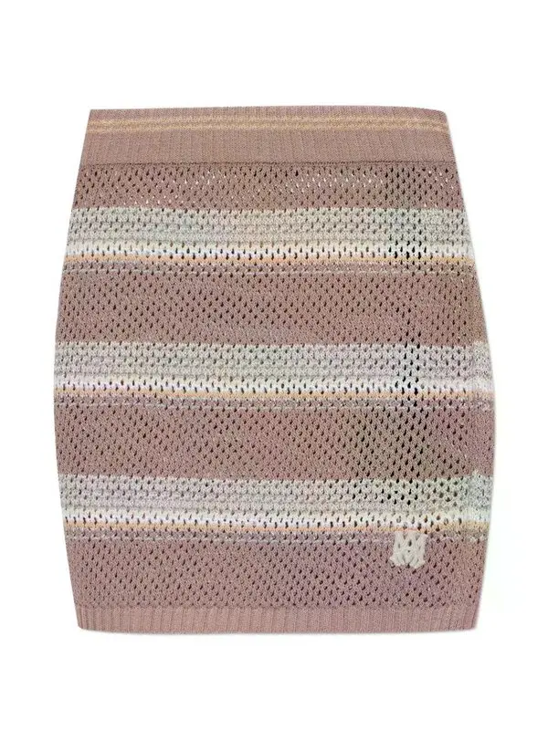 Amiri Crochet Striped Mini Skirt - Neutrals