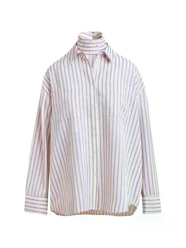 Essentiel Antwerp Striped Rhinestone Shirt - White