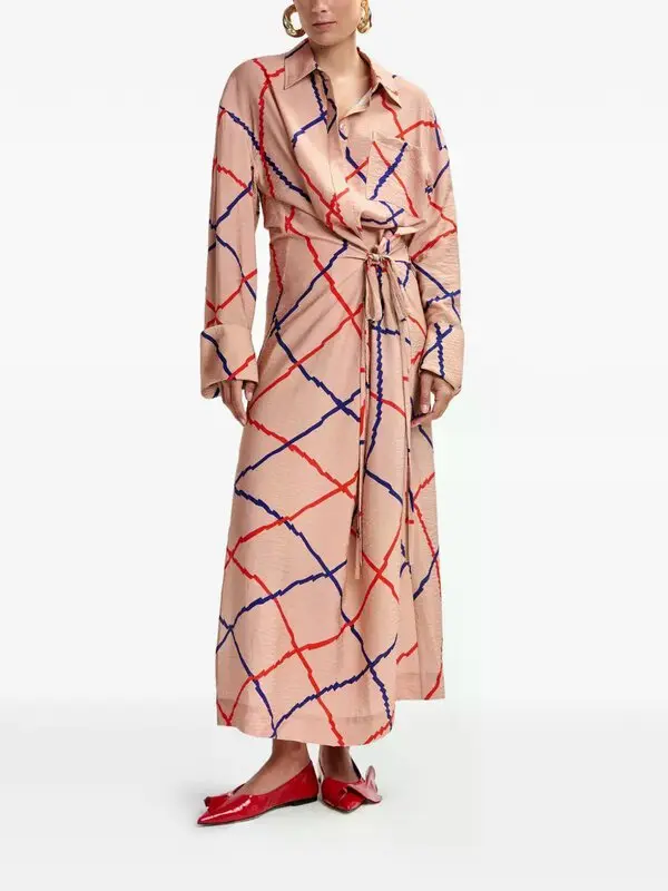 Essentiel Antwerp Checked Maxi Dress