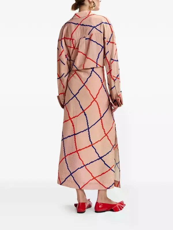 Essentiel Antwerp Checked Maxi Dress