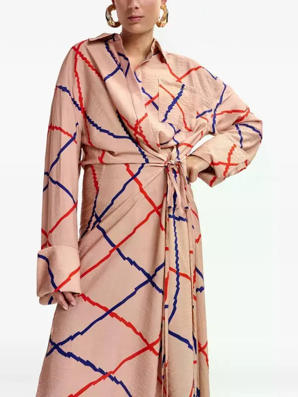 Essentiel Antwerp Checked Maxi Dress