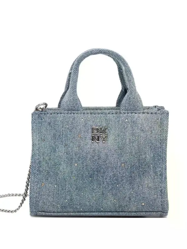 Dkny Stud-embellished Denim Tote Bag - Blue