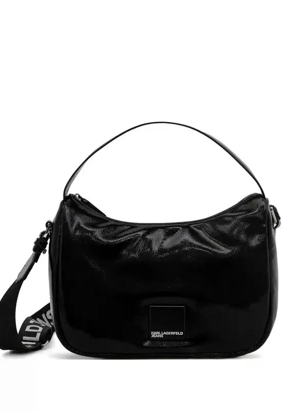 Karl Lagerfeld Logo Strap Satchel - Black