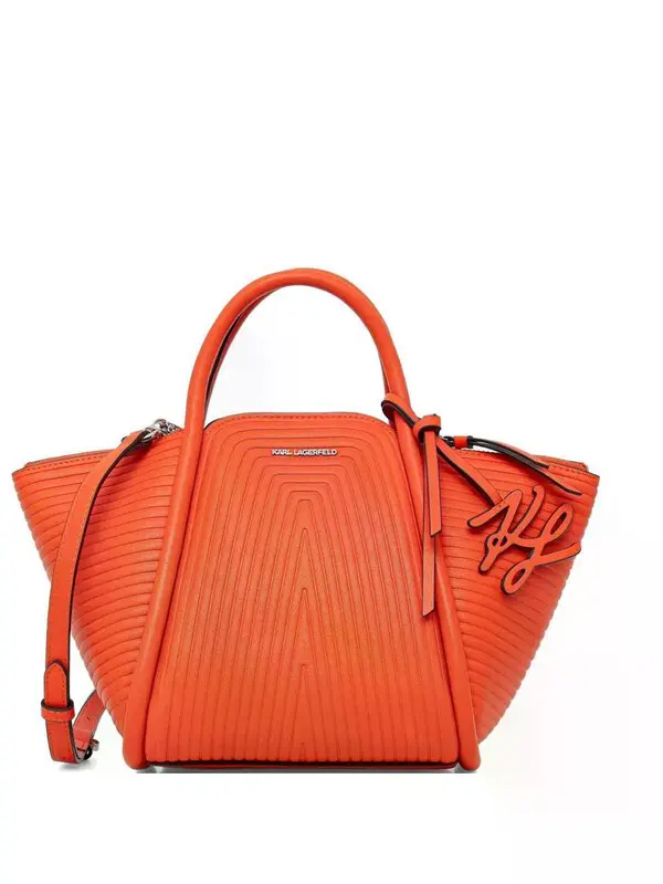 Karl Lagerfeld Embossed-detail Top-handle Satchel Bag - Orange