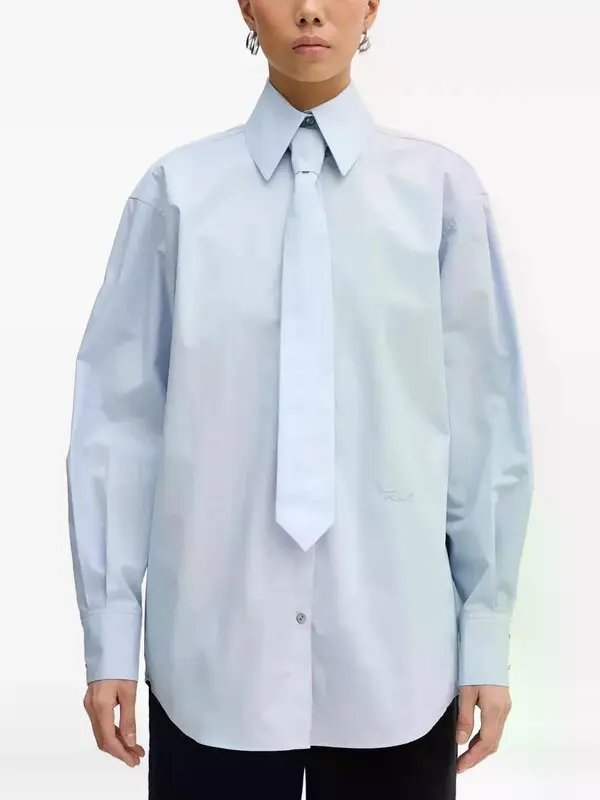 Karl Lagerfeld Tie Buttoned Shirt - Blue