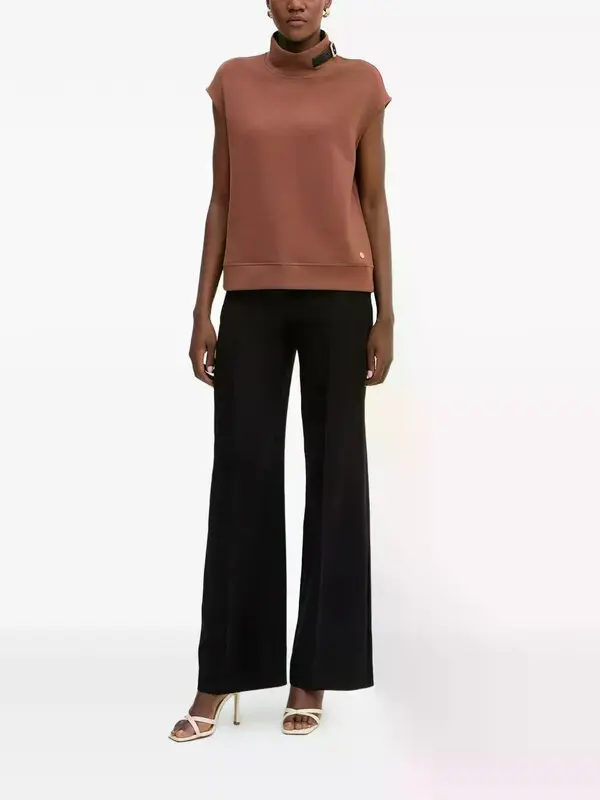 Karl Lagerfeld Buckle High-neck Top