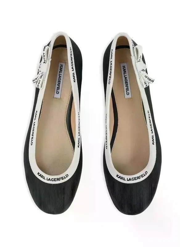 Karl Lagerfeld Logo-ribbon Ballet Flats