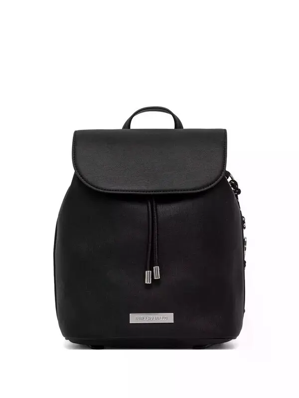 Karl Lagerfeld Drawstring Embossed-logo Backpack - Black