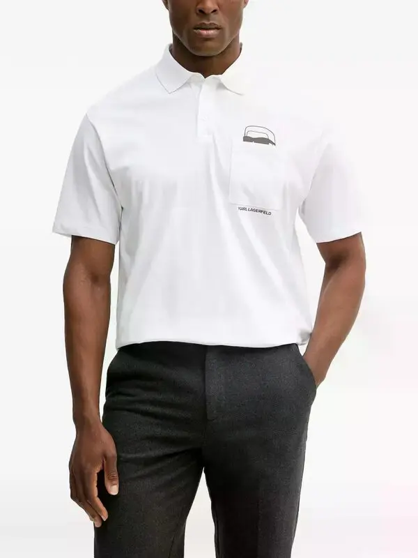 Karl Lagerfeld Pocket Polo Shirt - White