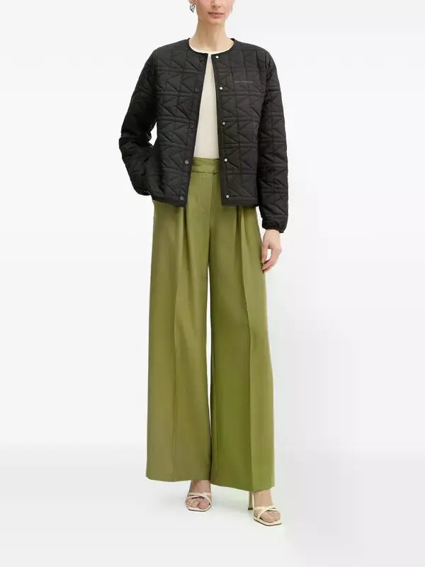 Karl Lagerfeld Pleated Wide-leg Trousers - Green