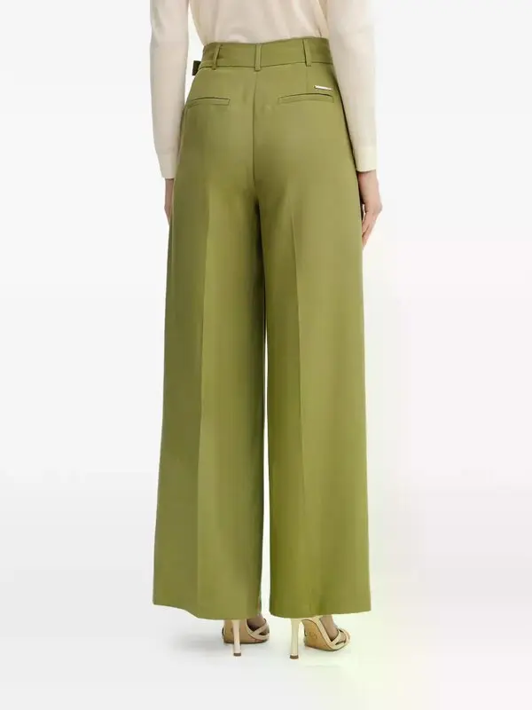 Karl Lagerfeld Pleated Wide-leg Trousers - Green