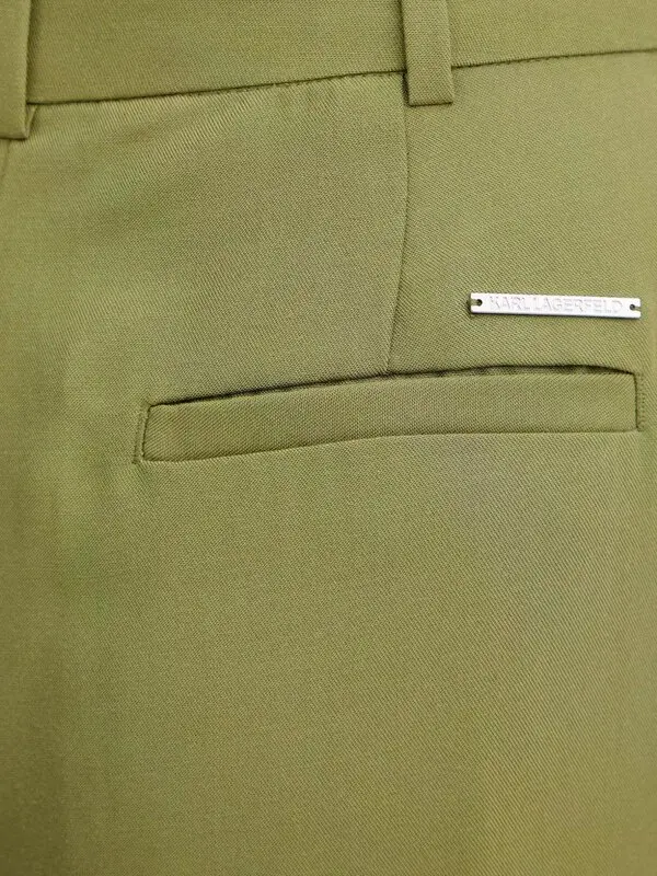 Karl Lagerfeld Pleated Wide-leg Trousers - Green