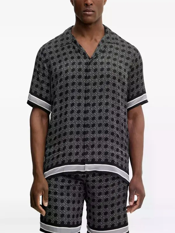 Karl Lagerfeld Patterned Short-sleeve Shirt - Black