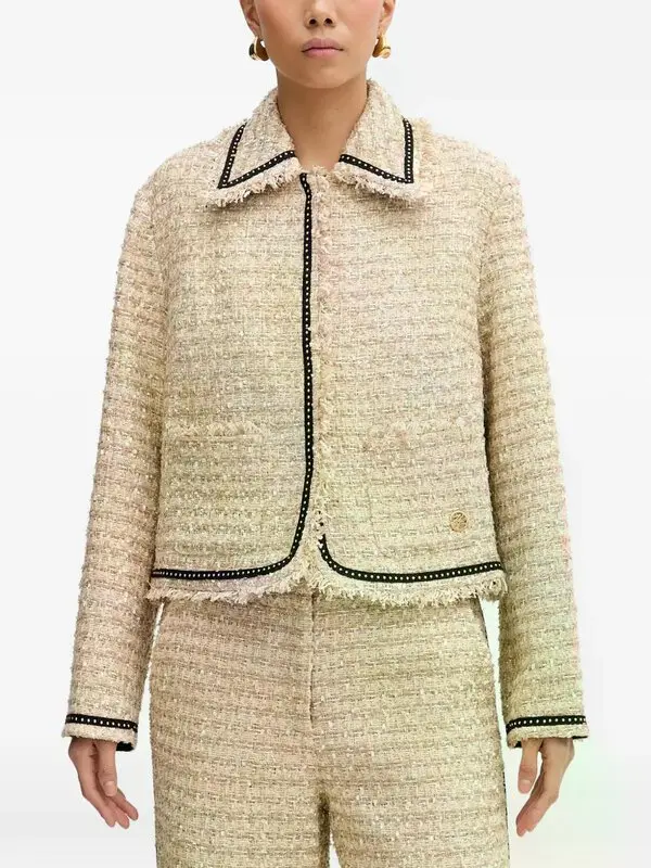 Karl Lagerfeld Fringed-trim Jacket - Neutrals