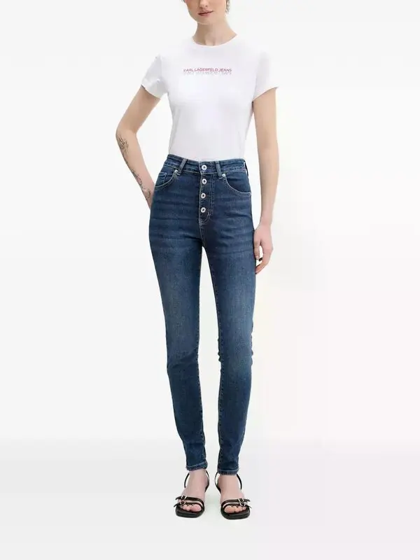 Karl Lagerfeld Button-embellished Jeans