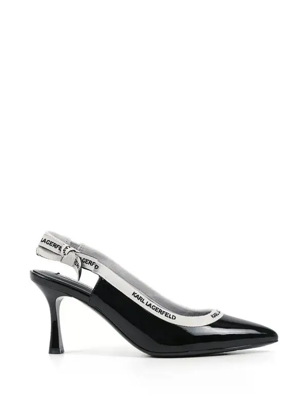 Karl Lagerfeld Sienna Logo-strap Pumps - Black