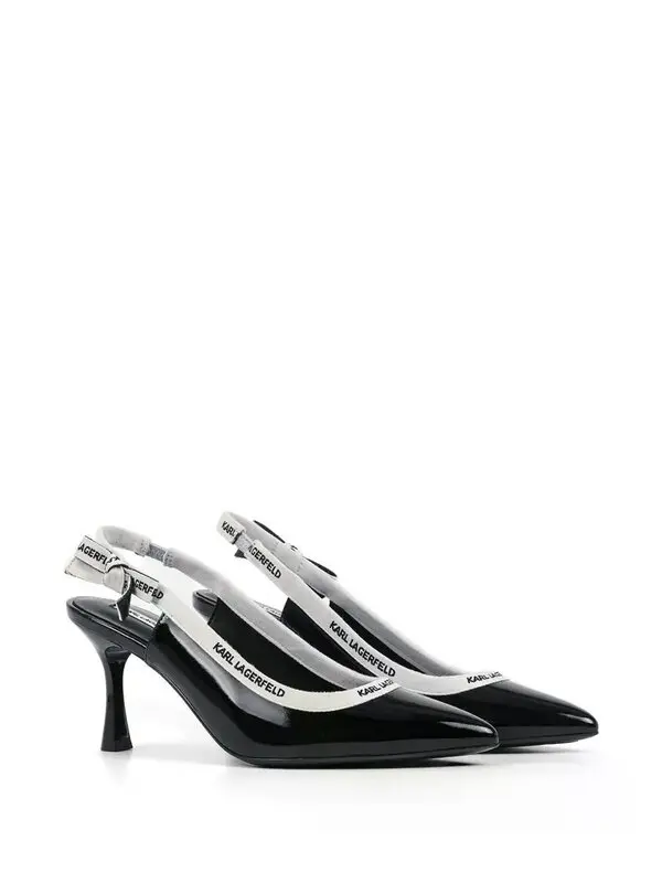 Karl Lagerfeld Sienna Logo-strap Pumps - Black