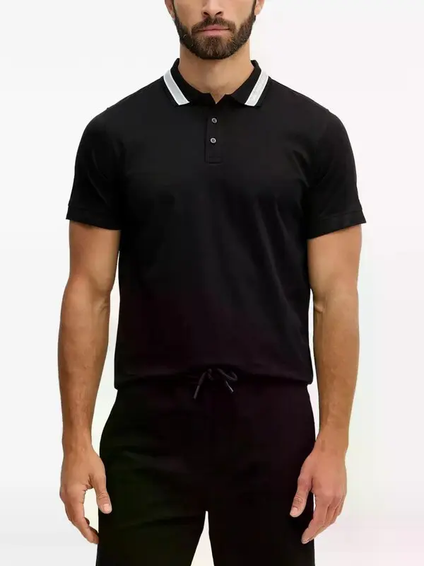 Karl Lagerfeld Logo-collar Polo Shirt - Black