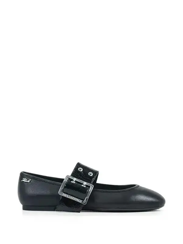 Karl Lagerfeld Buckle-detail Ballet Flats - Black