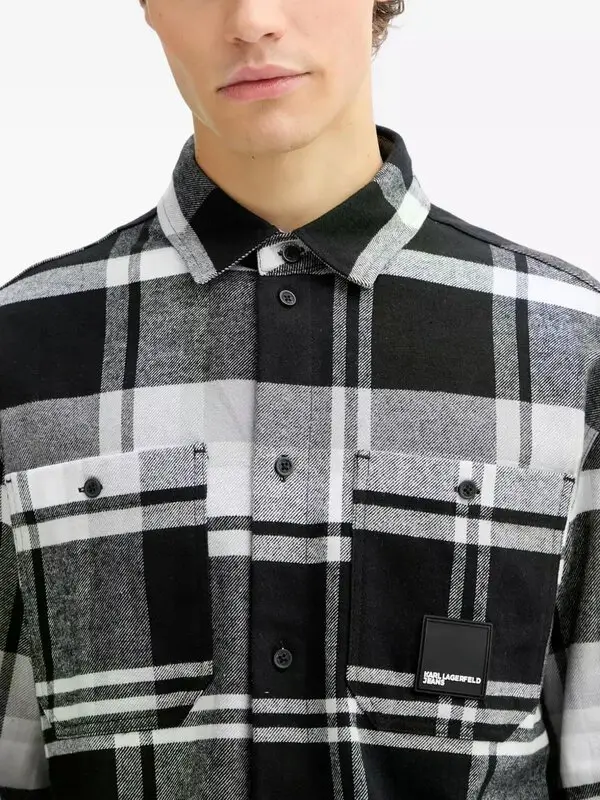 Karl Lagerfeld Check Patch-detail Shirt