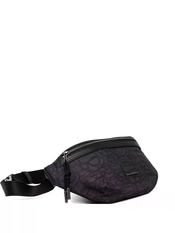 Karl Lagerfeld Monogram Zbelt Bag - Black