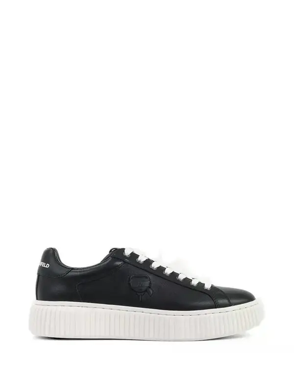 Karl Lagerfeld Embossed Platform Sneakers - Black